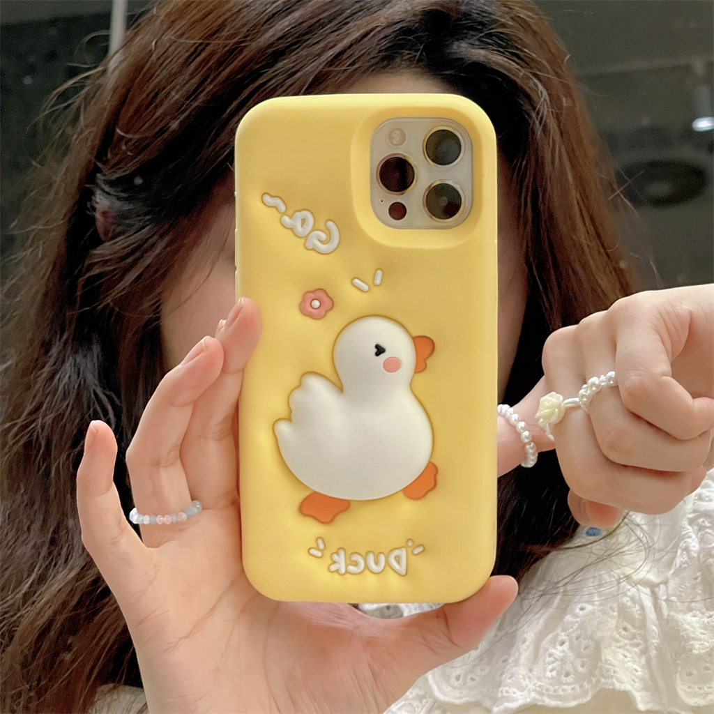 Silicone material Three-dimensional press duck IPhone Cases For IPhone ...