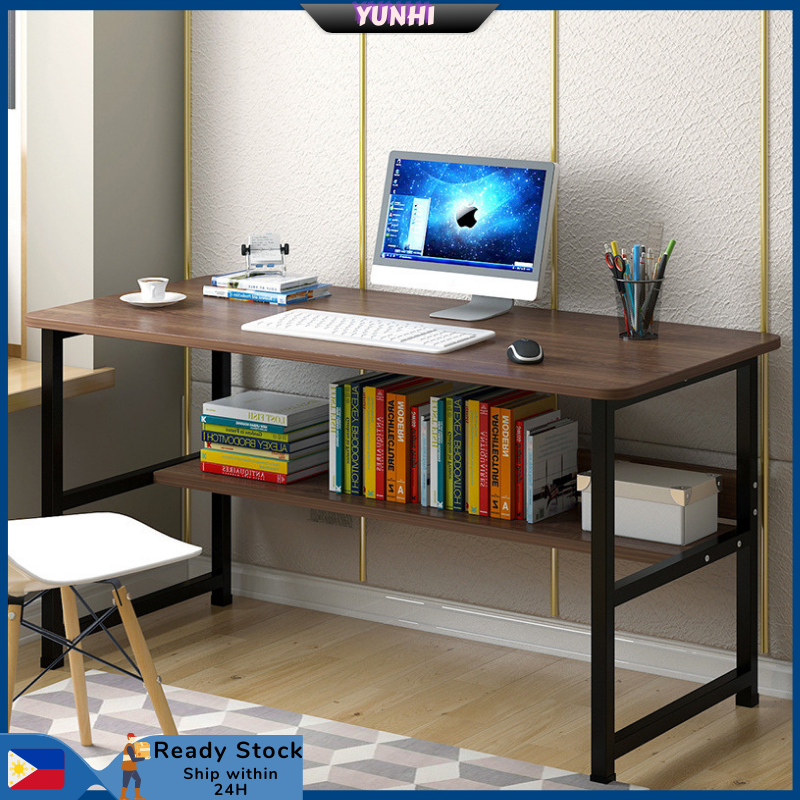 【yunh1】100*45*73CM Computer Table Solid Wooden Study Table Office Work ...