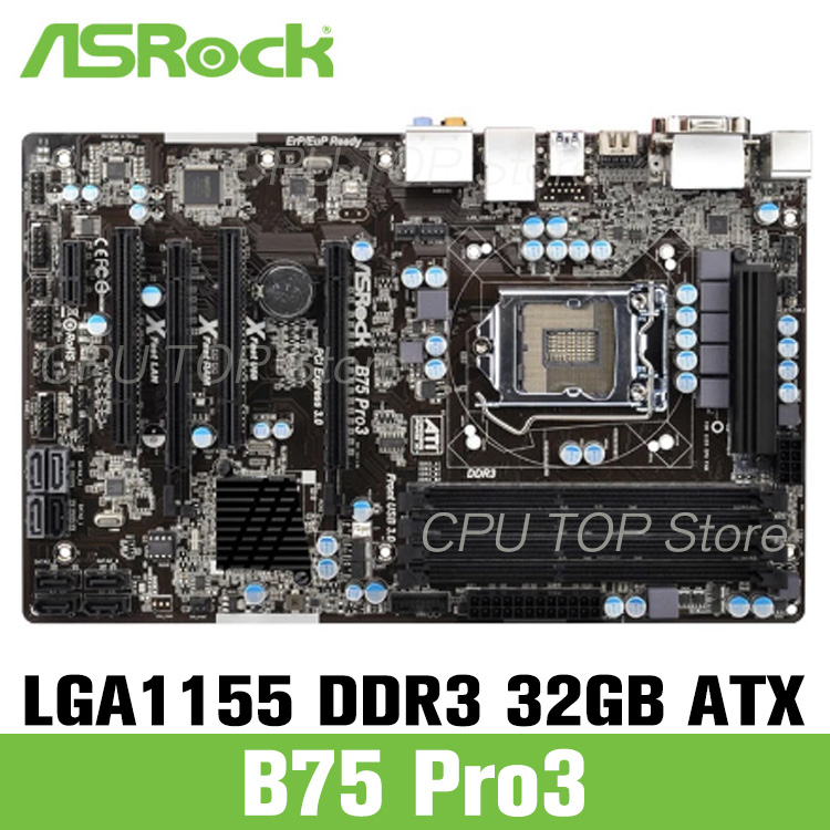 ⚡️ASROCK B75 Pro3 Desktop Motherboard B75 LGA 1155 DDR3 32GB ATX ...