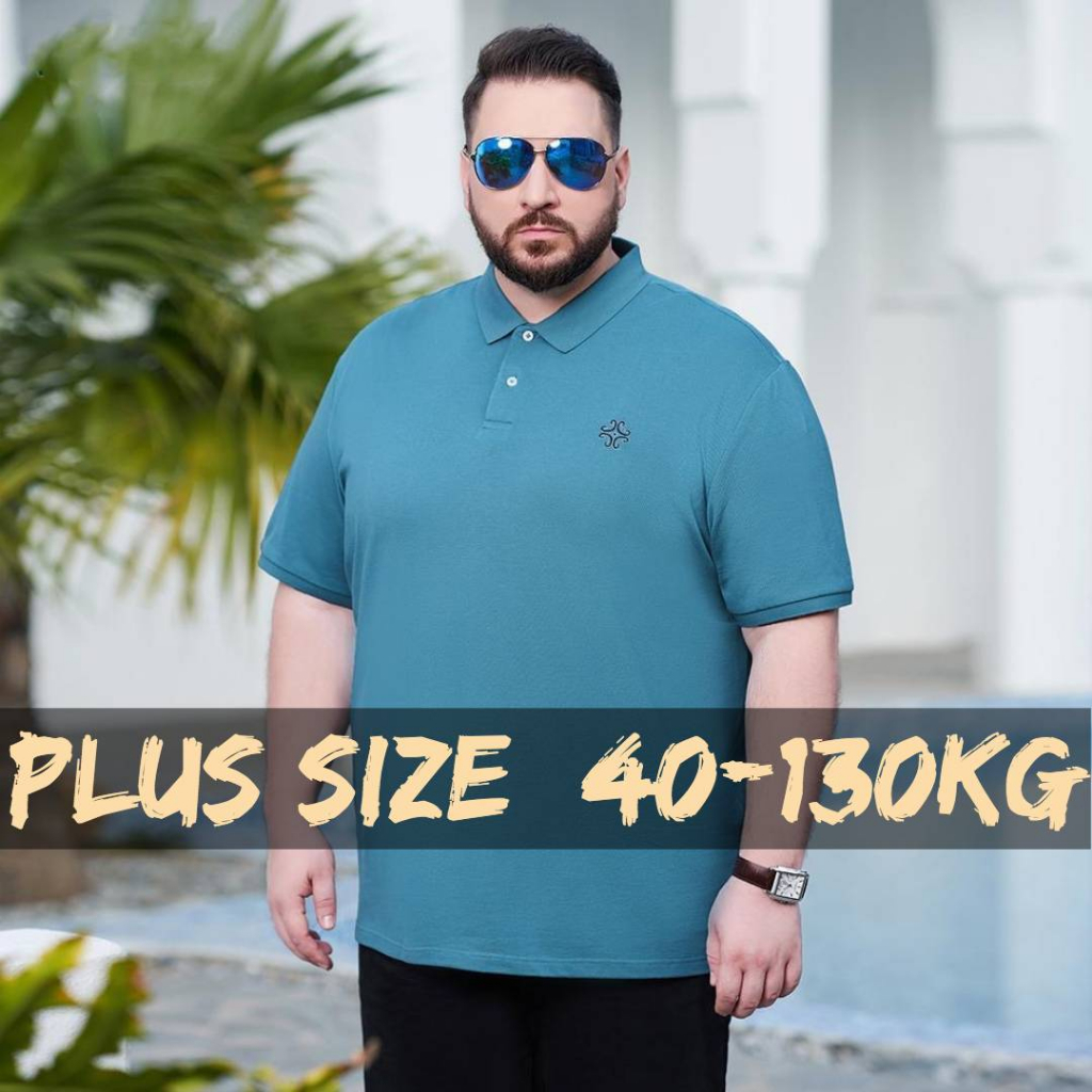 【Plus Size】40-130KG Men Oversized Breathable Fashion Tops Man Casual Cool Quick Dry Polo T ...