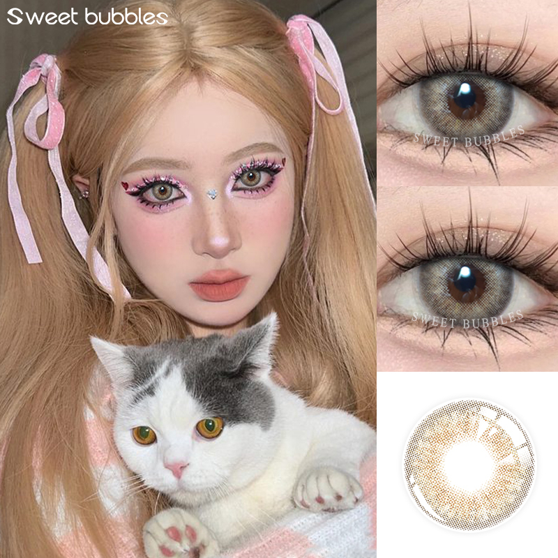 Sweet Bubbles Contact Lens Soft Brown Dna Taylor Eye Makeup With Free ...