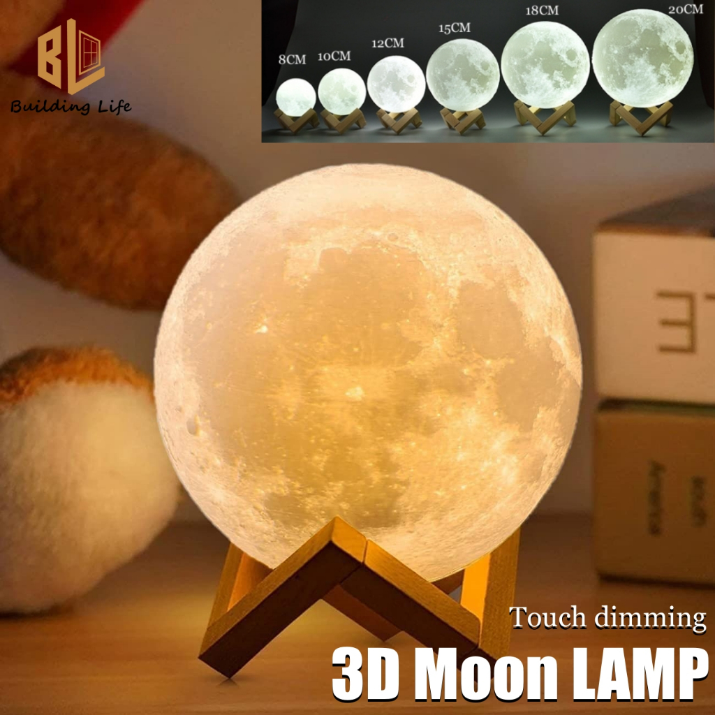 Moon Lamp 3D Printing Moon Night Light for Kids Bedroom 16 Colors ...