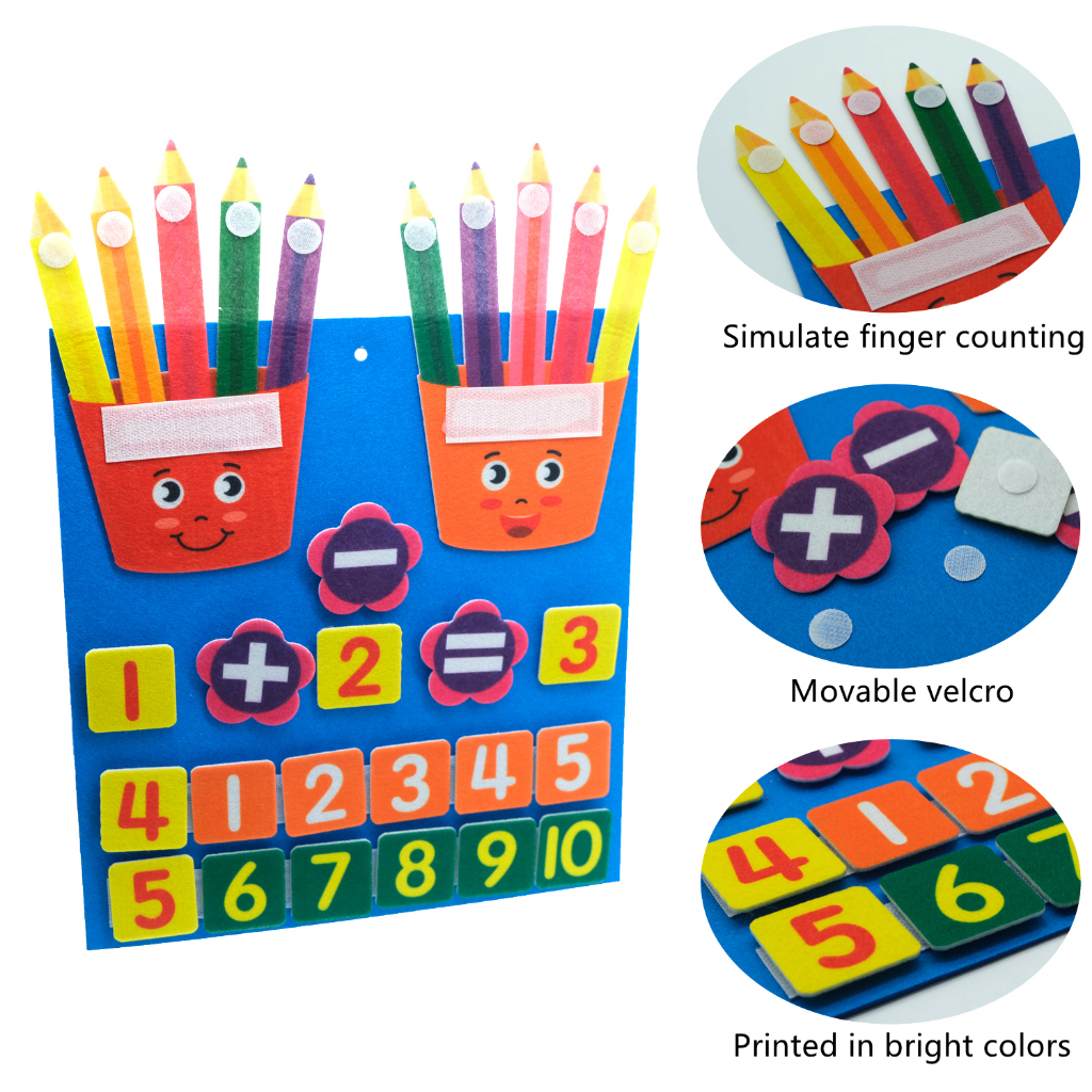 Kids Felt Math Board Pencil Numbers Arithmetic Funny Math Toys Learning ...