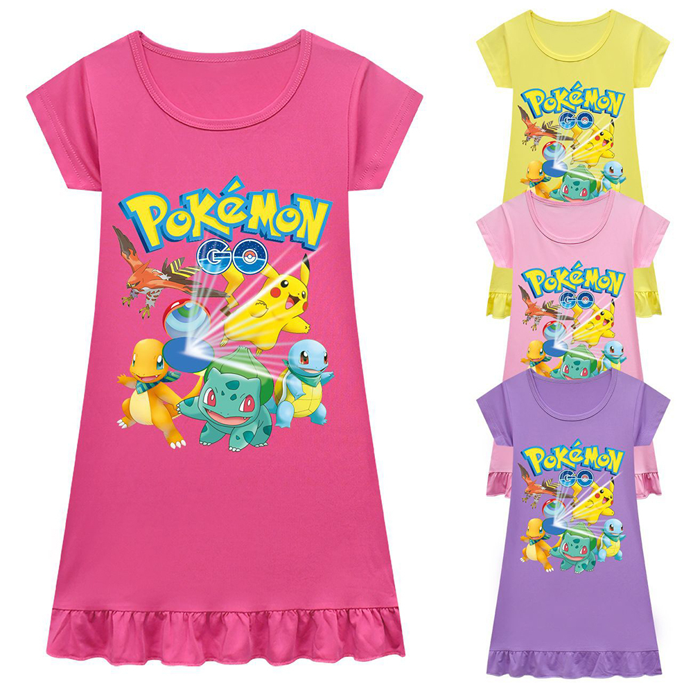 Pokemon Pikachu Girls' Dresses Nightgowns Kids Homewear | Shopee ...