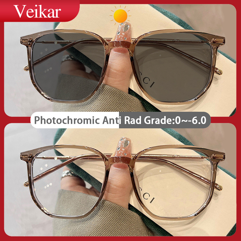 Photochromic Graded Eyeglass For Women Men Anti Radiation Eye Glasses ...