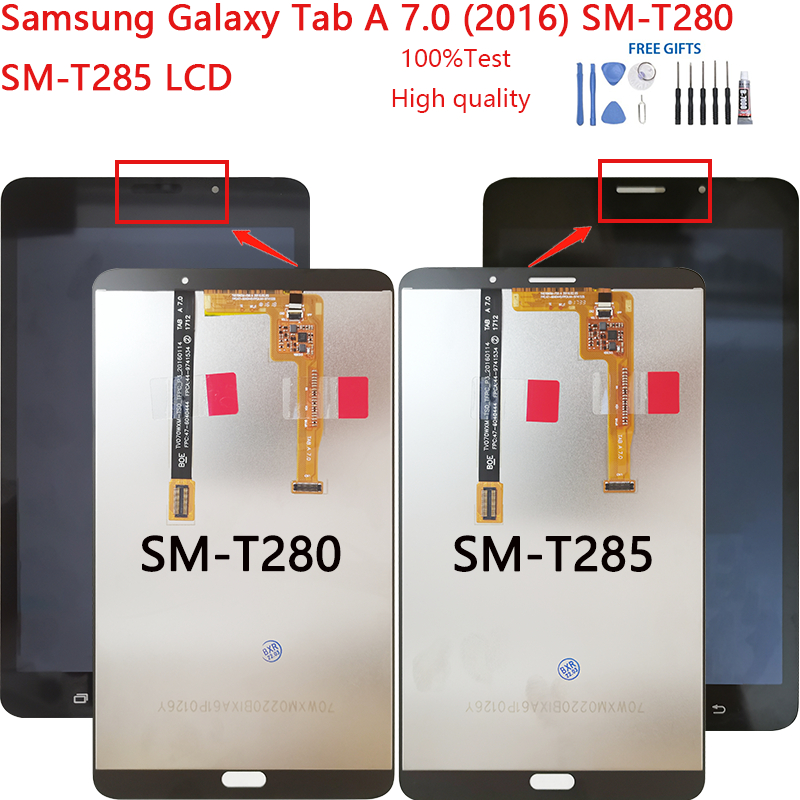 For Samsung Galaxy Tab A 7.0 (2016) SM-T280 SM-T285 LCD Display Touch Screen Digitizer Assembly ...