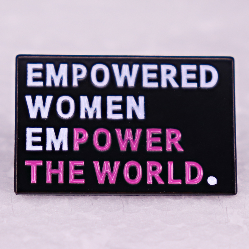 Empowered Women Empower The World Enamel Pin Feminist Badge Brooches ...