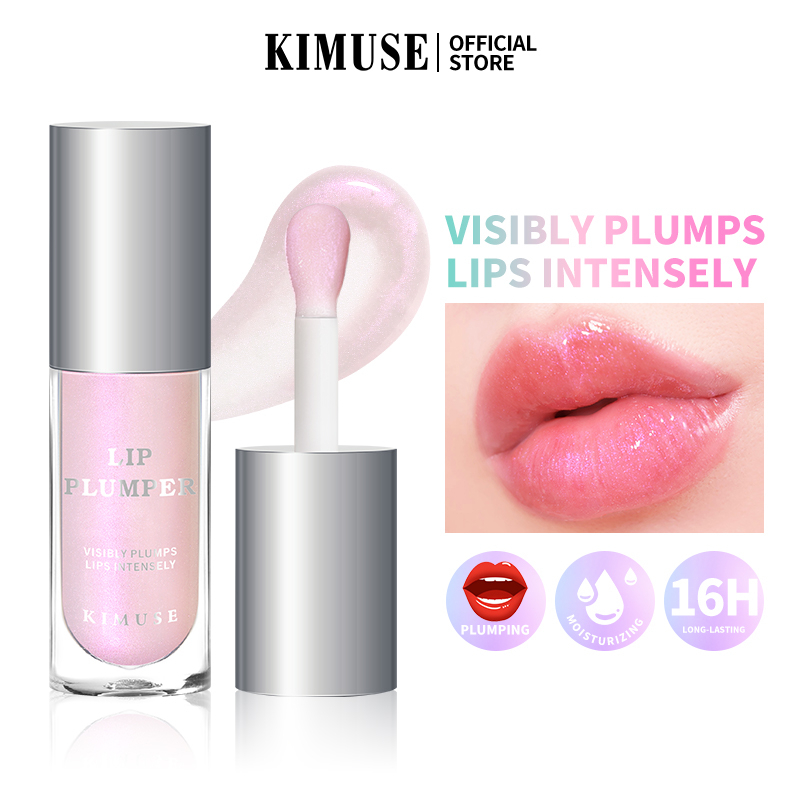 KIMUSE Lip Plumper Visibly Plums Lips Intensely Lasting Fullness Moisturizing Lip Gloss Finish ...