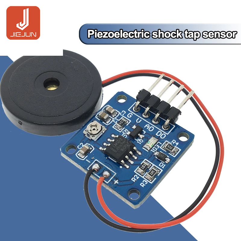 Piezoelectric Shock Tap Sensor Vibration Switch Module DC 5V Sheet ...