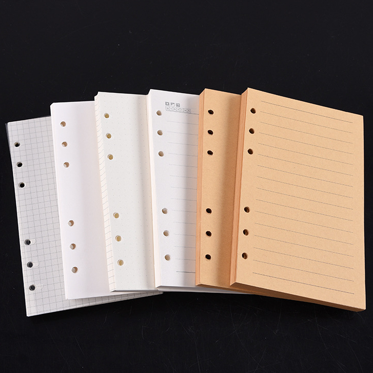 6-Hole Loose-Leaf Refill A5 Handbook Inner Page Blank Kraft Paper ...