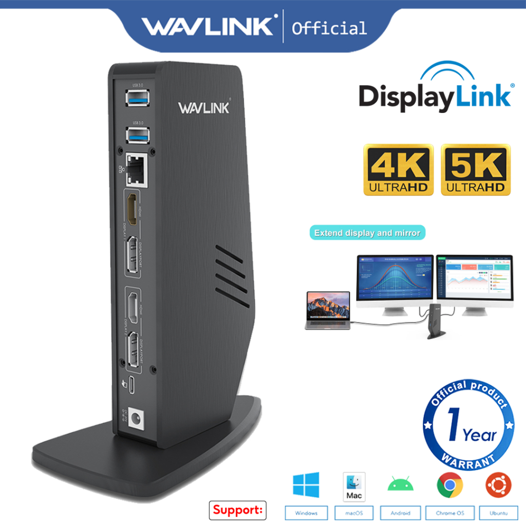 Wavlink Ultra Hd Multiple Displaylink Docking Station Hdmi 5k 60hz Or