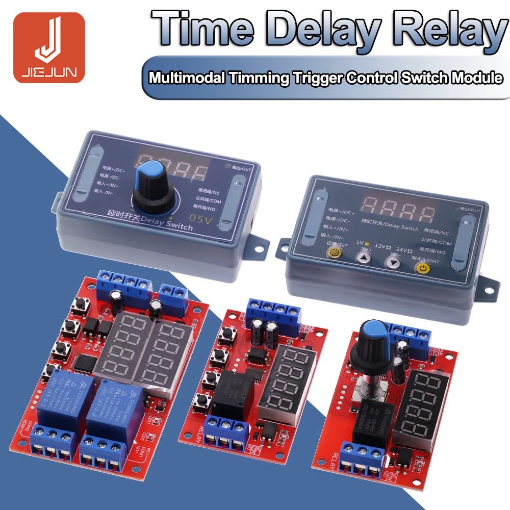 DC 5V 12V 24V 10A Adjustable Time Delay Relay Module 32 52 Modes LED Digital Timming Trigger ...