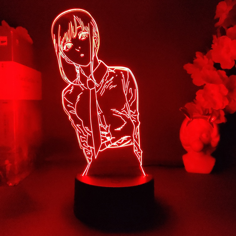 Anime Chainsaw Man Makima 3D LED Anime Light Neon Light Cute Cartoon ...