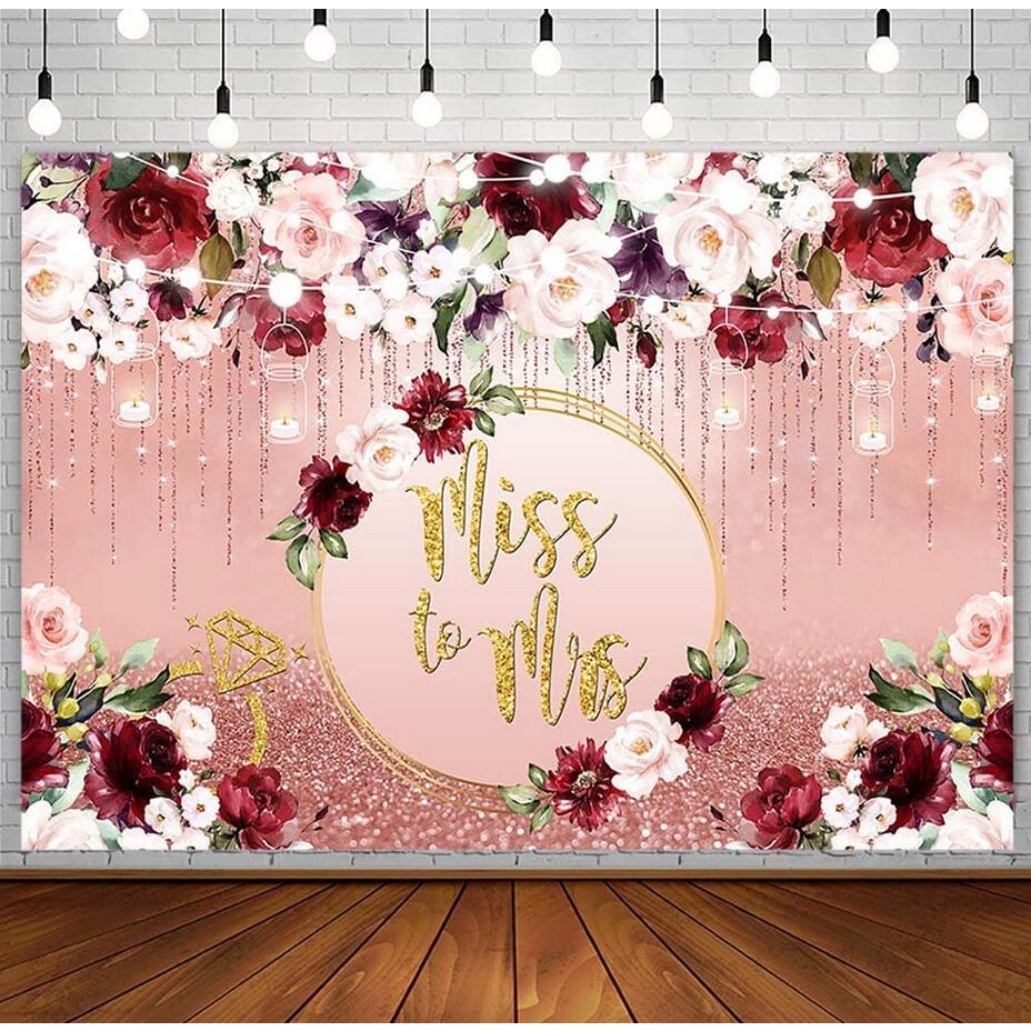 6x4ft Miss to Mrs Photography Backdrop for Bridal Shower Rose Gold ...