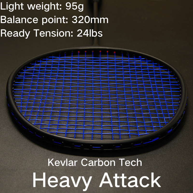 Badminton Racket Single 100% Original Design Full Carbon 20-24 Lbs ...