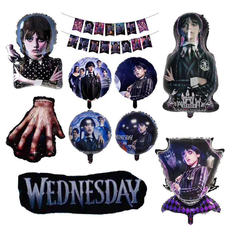 The Movie Wednesday Addams Foil Balloon Birthday Party Decoration Baby ...