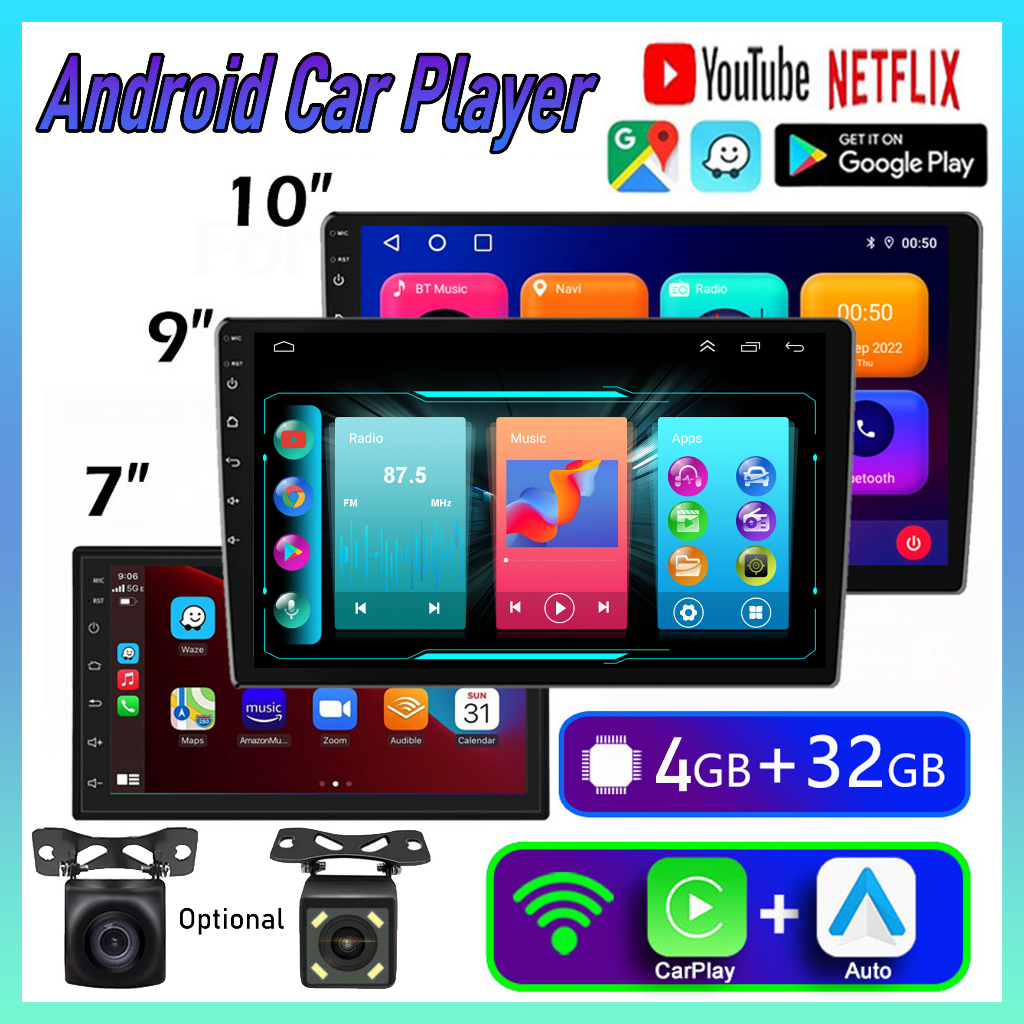 Evean Android Player 4-Core【CarPlay 4GB RAM + 32GB ROM】7"/9"10" inch ...