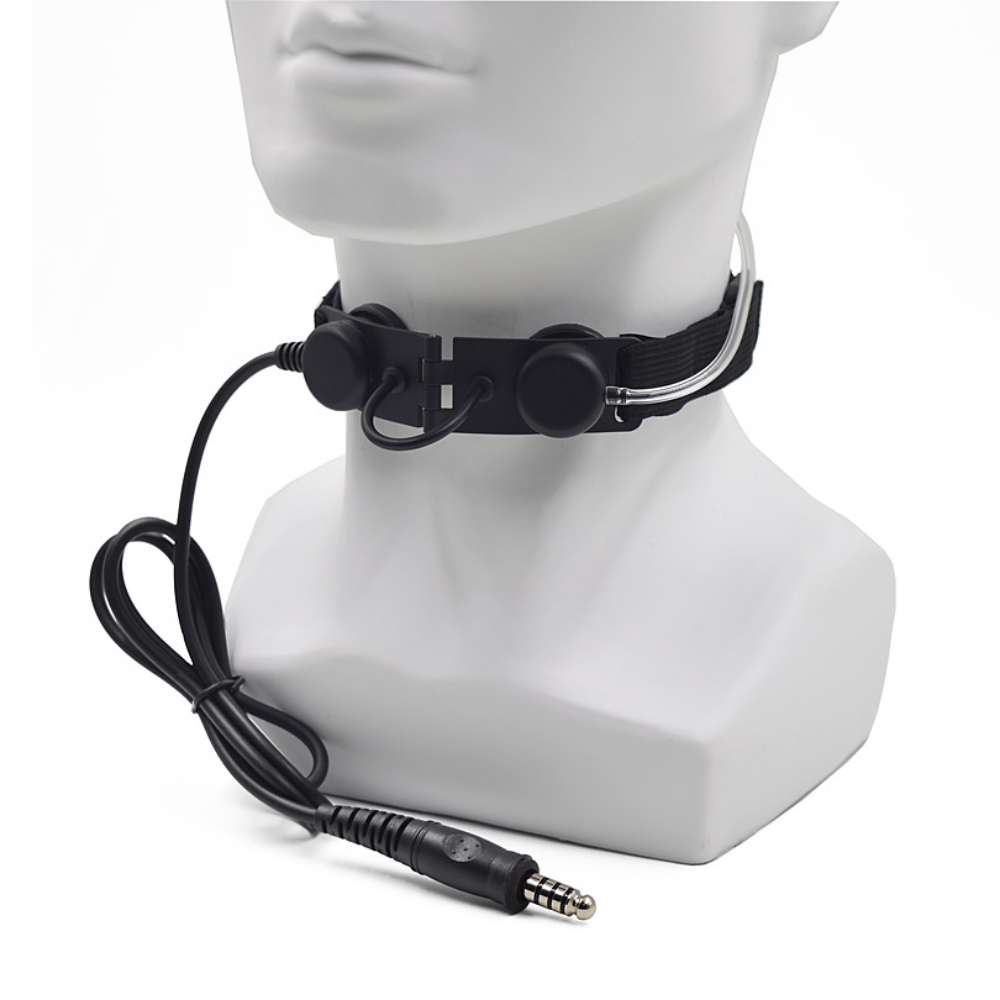 Military Adjustable Throat Mic Headphone Tactical Headset for Walkie ...