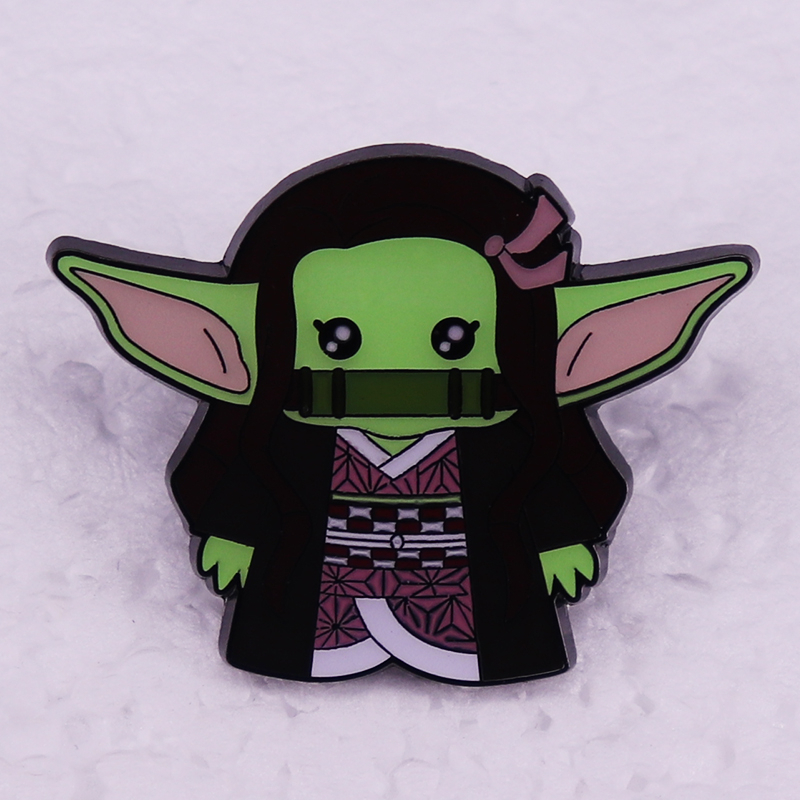 Star Wars Baby Yoda and Demon Slayer Kamado Nezuko Mashup enamel pin ...