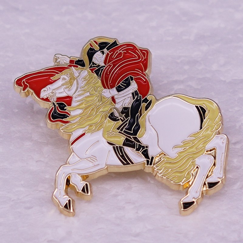 Napoleon Crossing the Alps enamel pin metal badge horse painting ...
