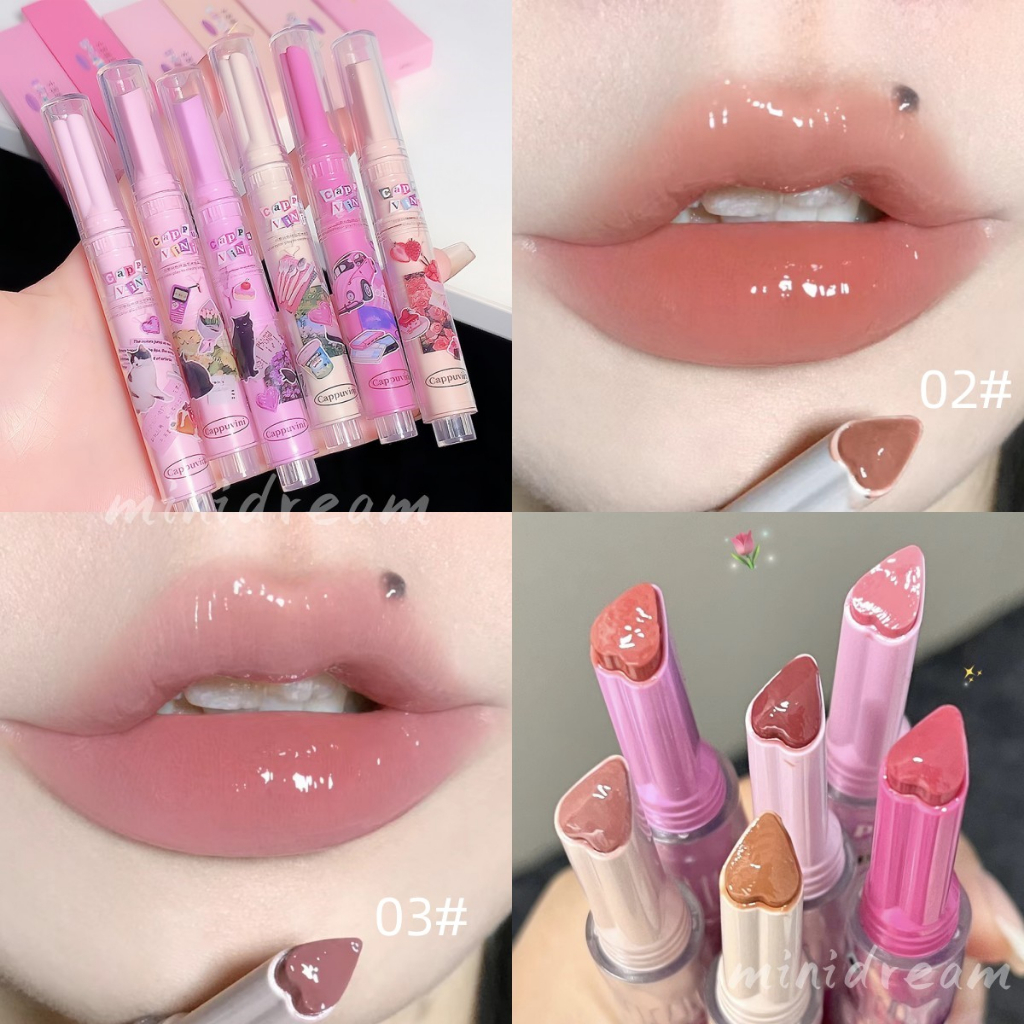 CAPPUVINI beauty solid lip gloss mirror watery lipstick Moisturizing ...