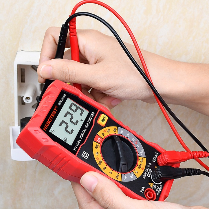 HABOTEST HT108L Digital Multimeter True-RMS 600V 10A AC DC Voltmeter ...