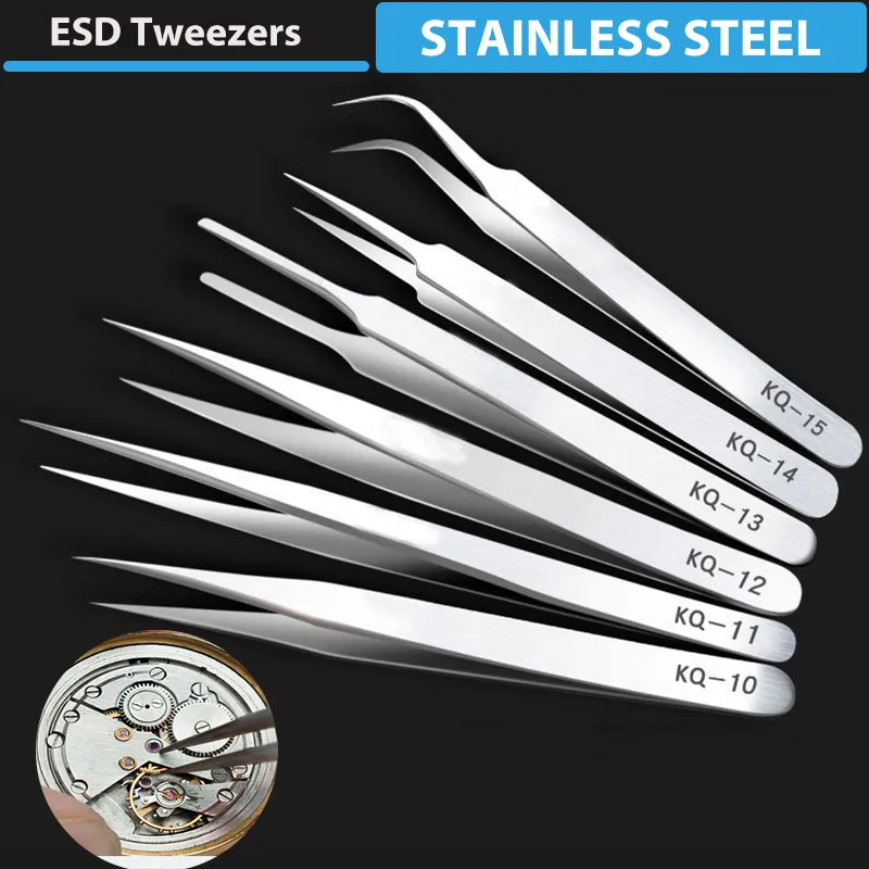 KUAIQU High-Quality Stainless Steel Industrial Anti-Static Tweezers ...
