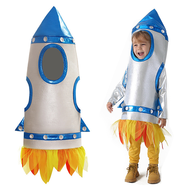Kids Boys Girls Rocket Costume Cosplay Astronaut Space Dress Up Stage ...