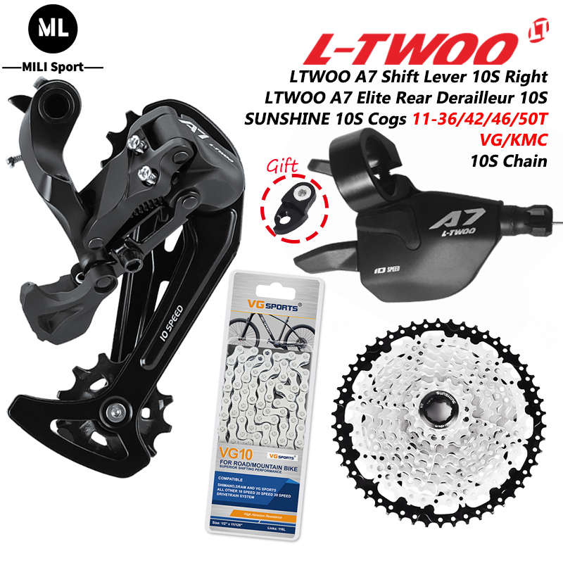 LTWOO A7 1X10S Groupset Elite RD Rear Derailleur Shifter SUNSHINE Cogs ...