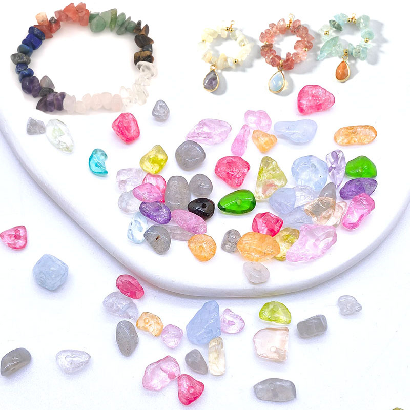 15G 5-8mm Colored Natural Fragment Stone Beads Irregular Gravel Beads ...