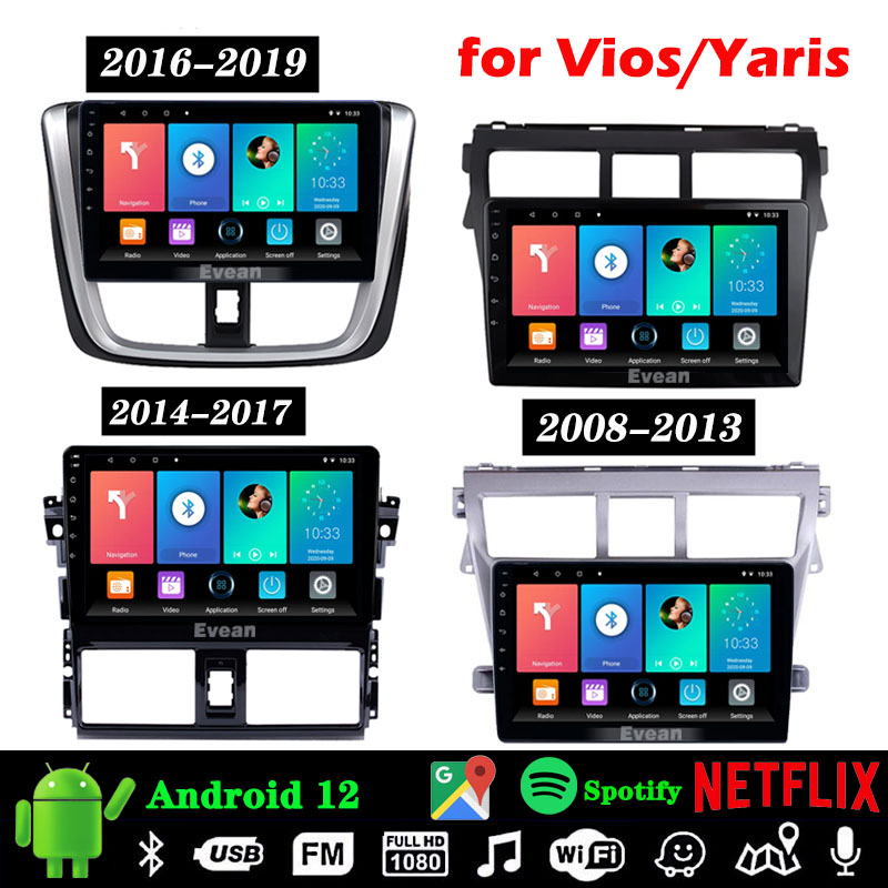 9inch/10inch Android Player Touch Screen Android 12 for TOYOTA VIOS ...