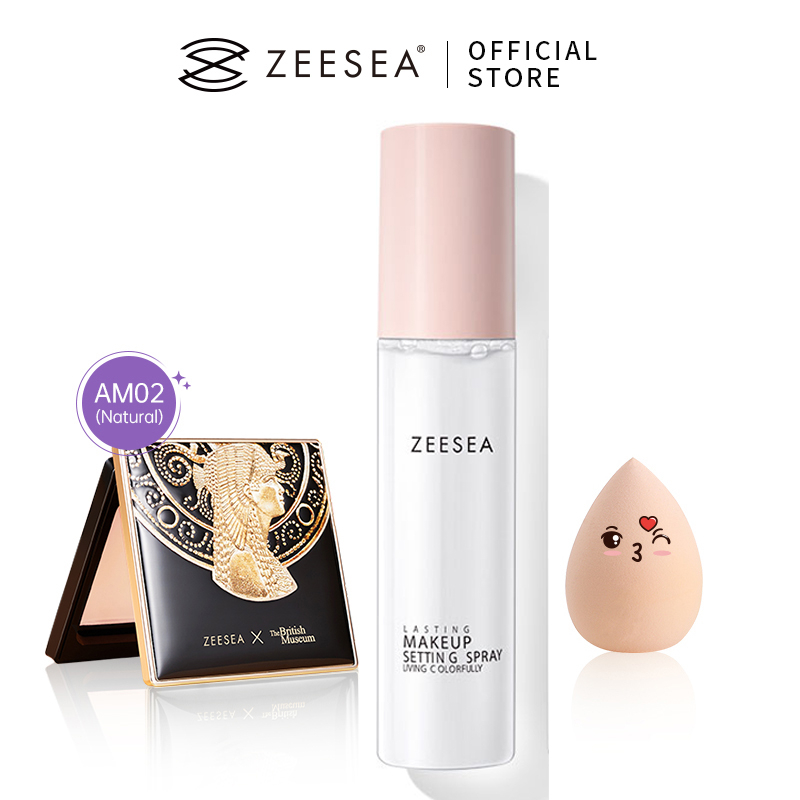 ZEESEA Compact Powder+ Setting Spray Matte Brightening Oil Control Waterproof Long-lasting ...