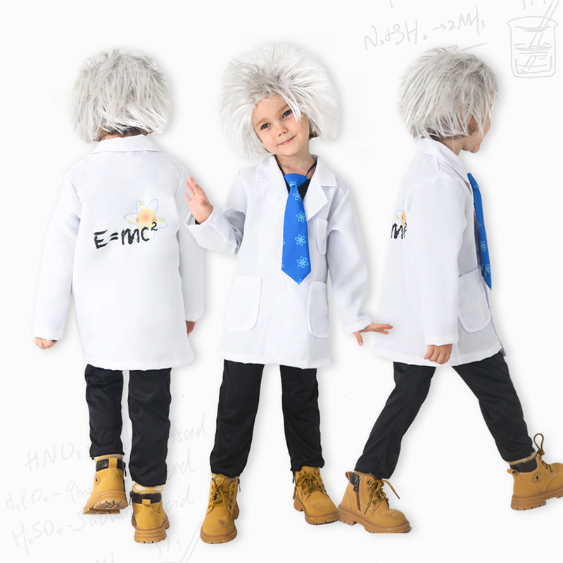 New Children Physicist Scientist Cosplay Costumes Sets with Wig for ...
