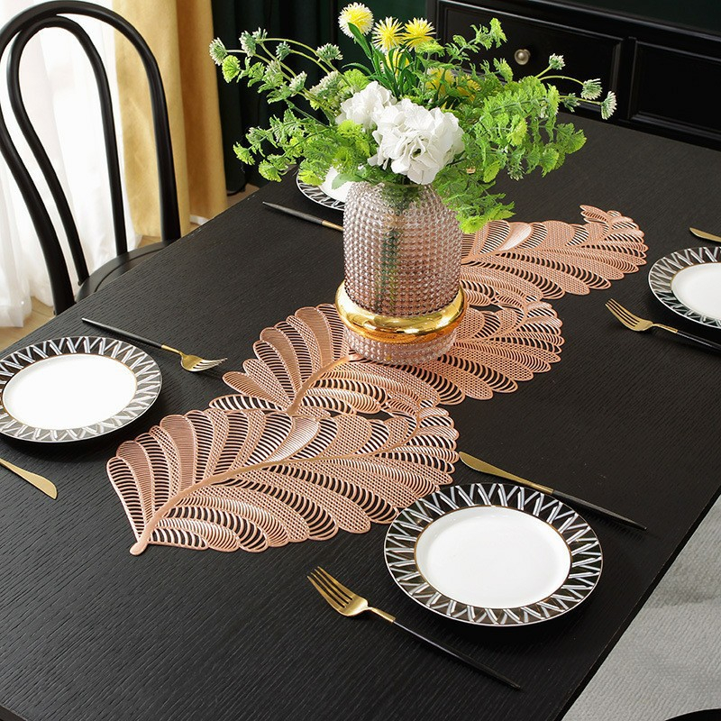 Leaves Table Runner Household High-grade Table Mat Thickened Heat ...