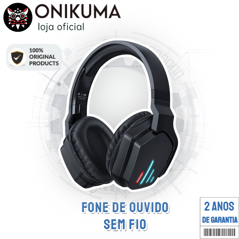 ONIKUMA B60 Bluetooth-compatible Headphones with LED Light Foldable ...