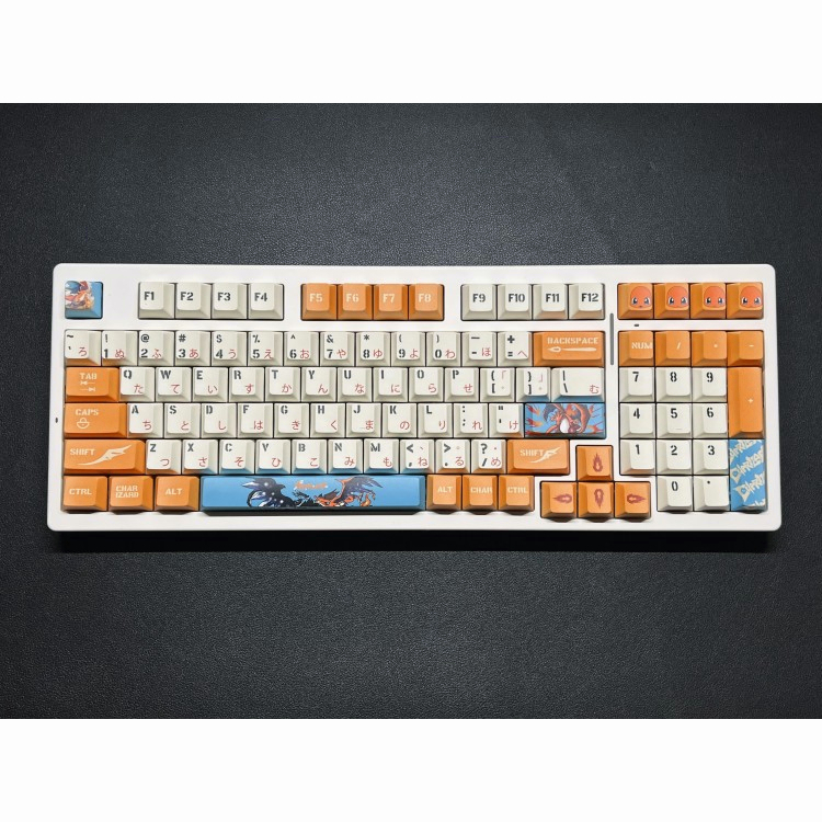 142 Keys Charizard Anime Keycaps Cherry Profile PBT 5-side Dye ...