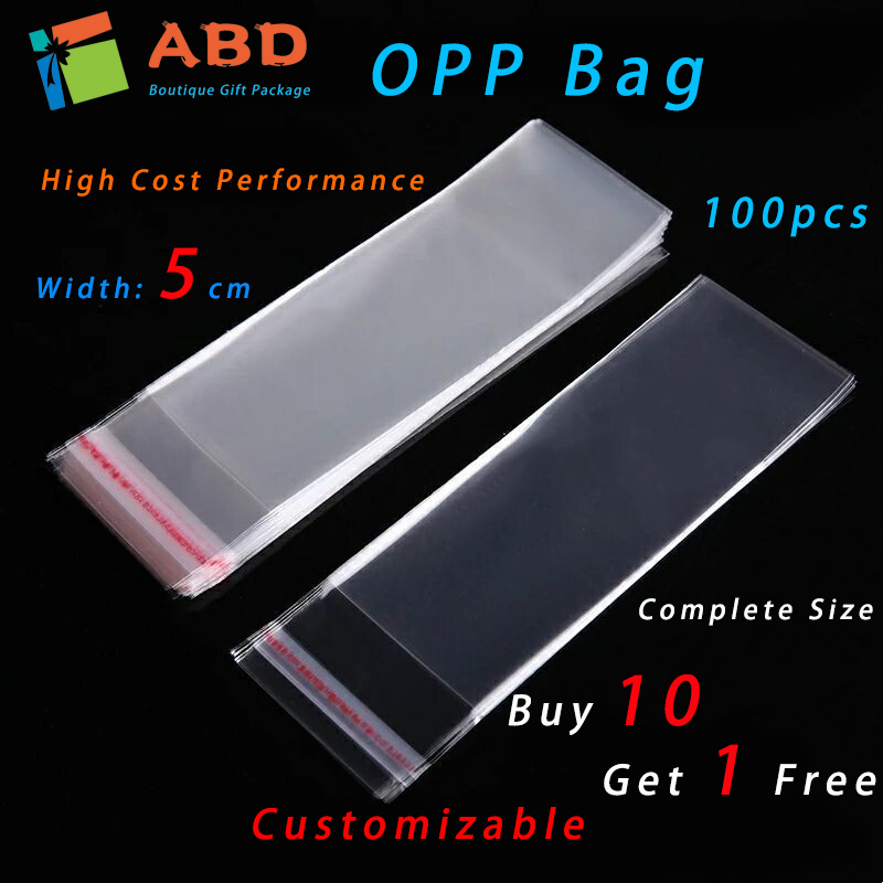 【ABD】 Width 5 Special Size 100pcs Transparent Self Adhesive Plastic ...