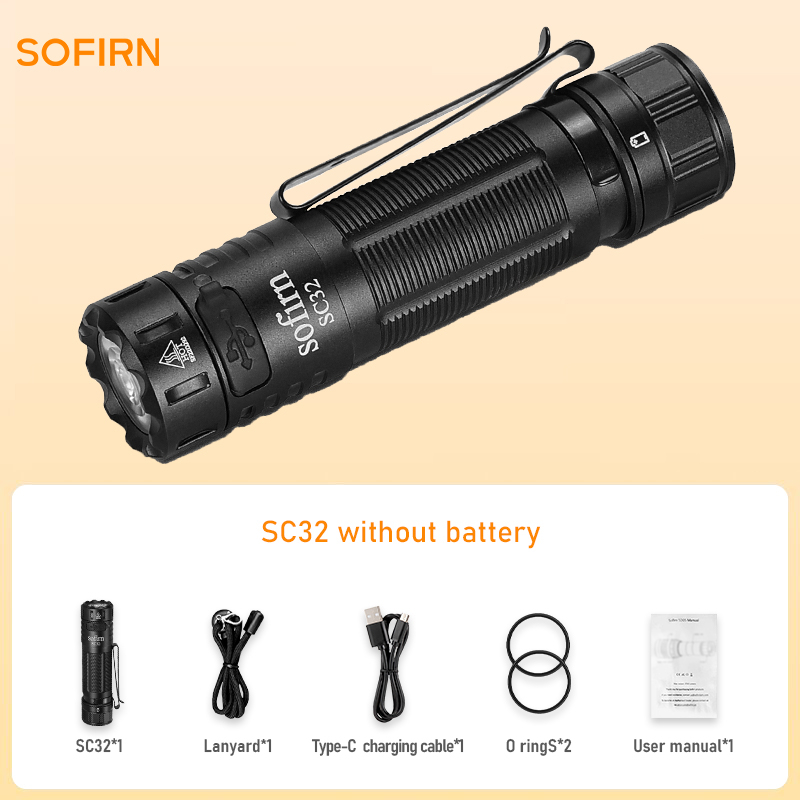 Sofirn SC32 LED Flashlight Super Bright 2000 Lumen SST40 LED Light USBC ...