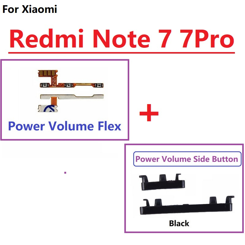 New For Xiaomi Redmi Note 7 7 Pro Side Power Key +Volume Button Set ...