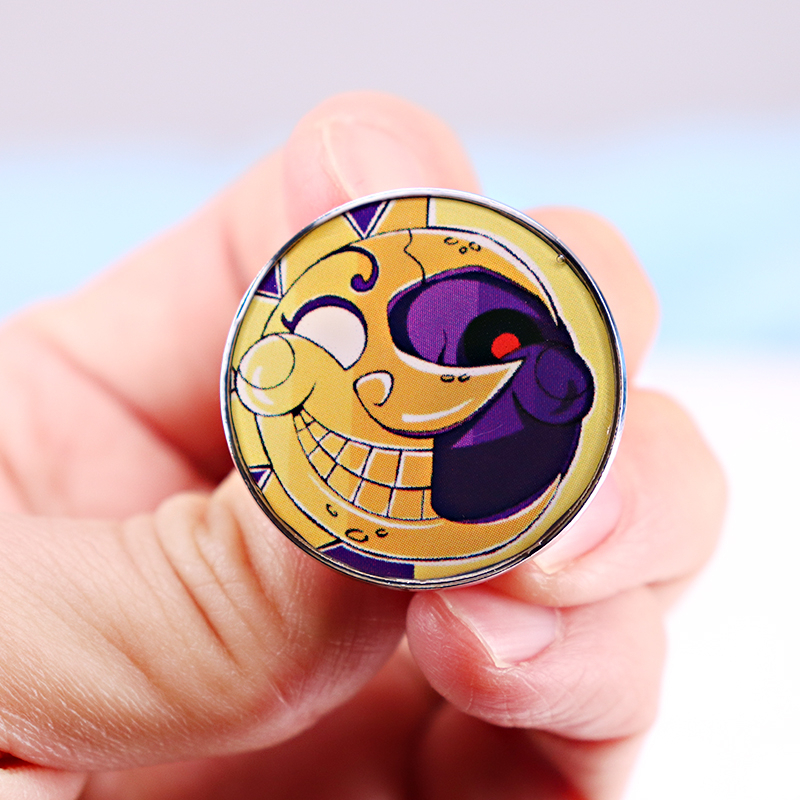 Sun Moon Buttons Badge Cartoon Figure Face Sundrop Moondrop Horror Game ...