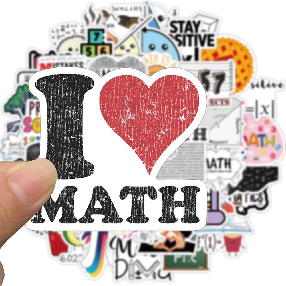 [large stickers]50pcs I Love Math Stickers Cartoon Mathematics Decals ...
