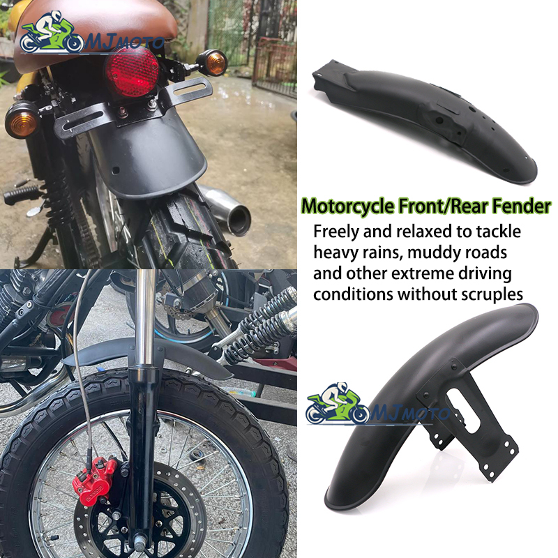 【MJMOTO】Universal Motorcycle Front wheel Fender Rear Fender Retro Black ...