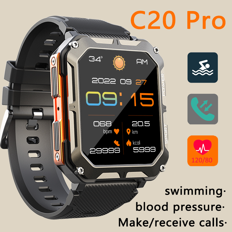 New C20 PRO Smart Watch 1.83-inch Three Defense Men's Bluetooth Call ...