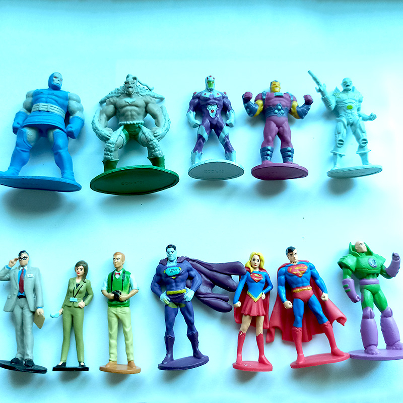 12pcs Superman DC Superhero Miniature Figures Darkseid Doomsday Lex ...