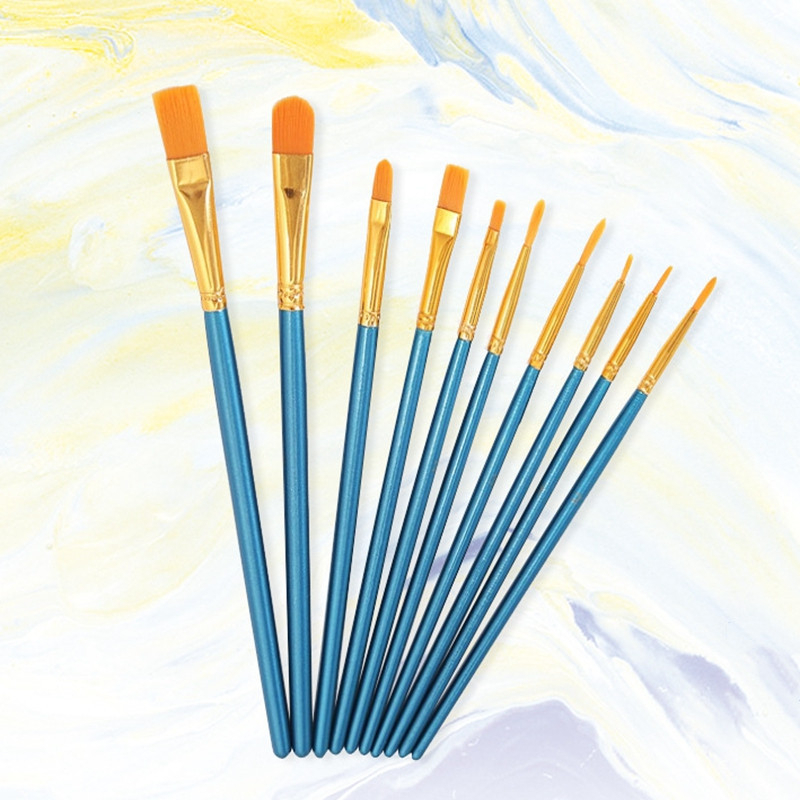 10 Pcs Paint Brushes, Artist Nylon Painting Brush,For Acrylic ...
