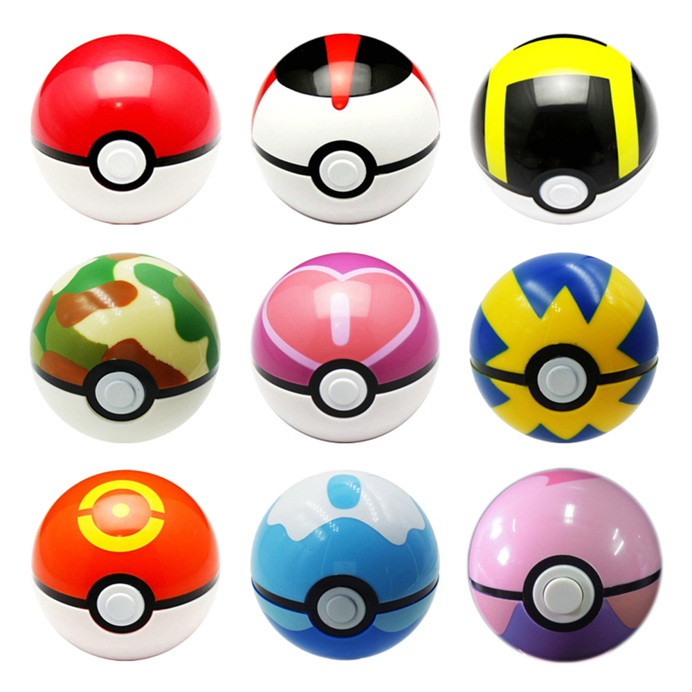 21 Styles Pokeball Pikachu Pokemom Elf Ball With 1 Random Pokemon Doll ...