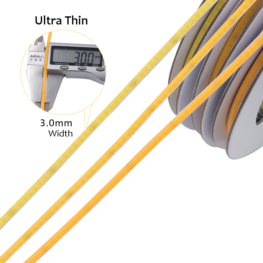 3mm Ultra-Thin COB LED Strip Light 12V 24V 384Led/m Highlight 3,000k 4 ...