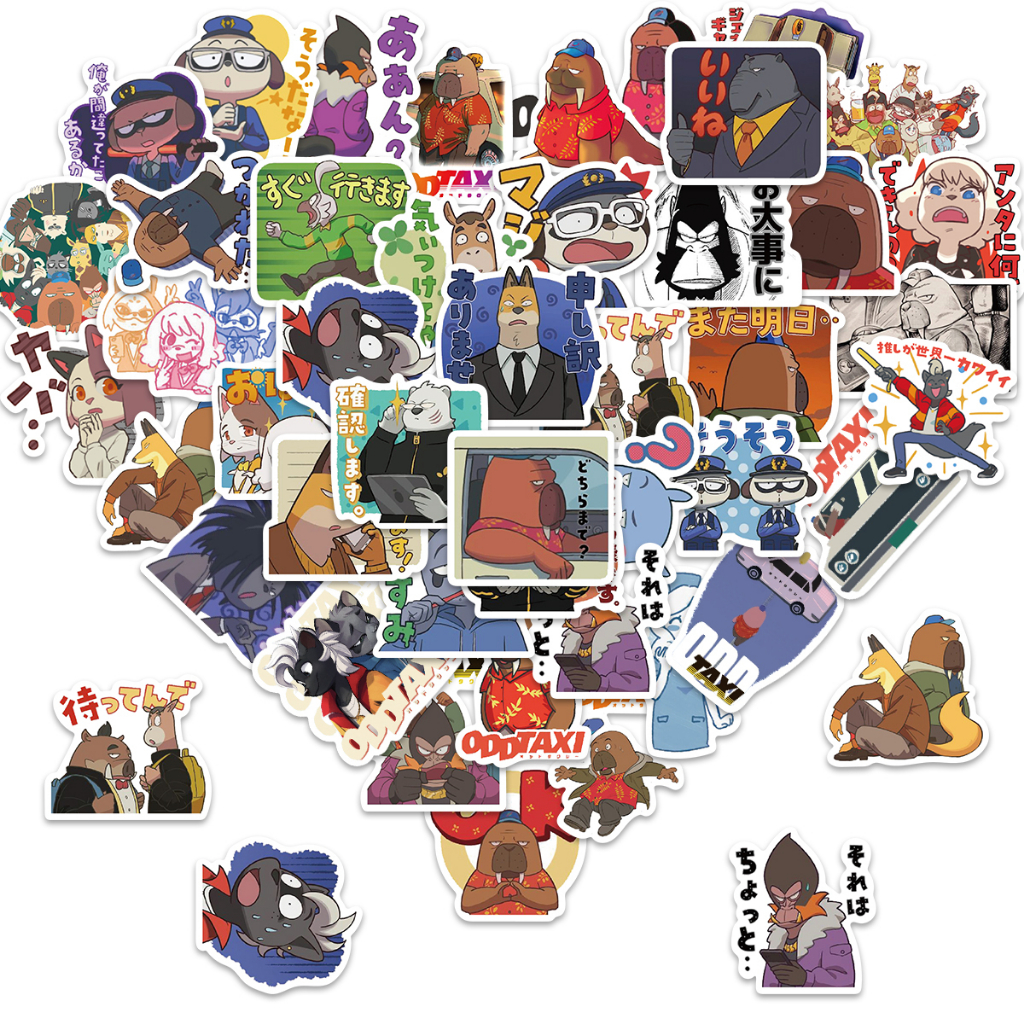 50pcs ODD TAXI Cartoon Anime Stickers Aesthetic Graffiti Skateboard ...