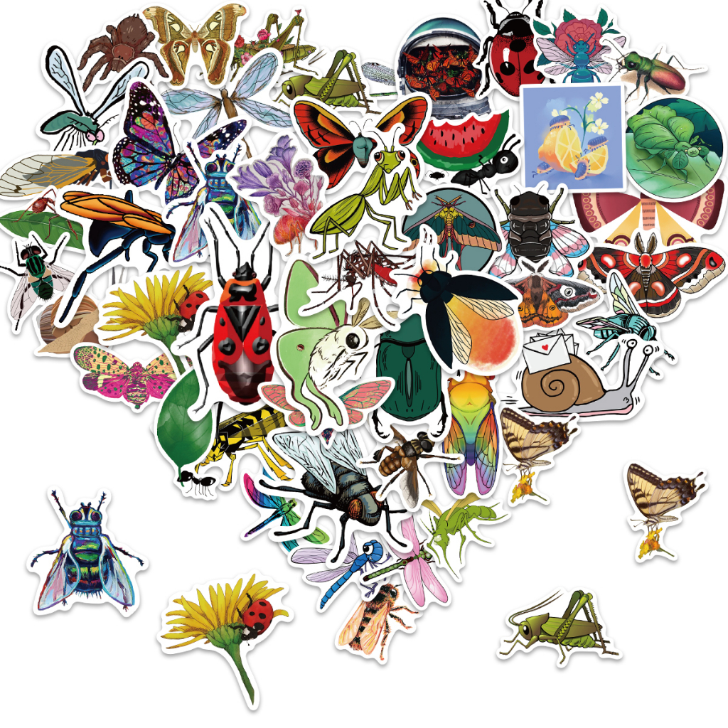50pcs Insect Small Animal Doodle Stikcers Graffiti Skateboard ...