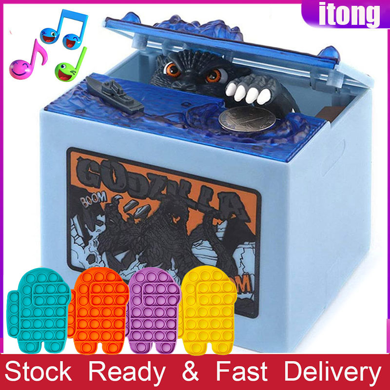 Godzilla toys coin bank saving box GRANDEY Godzilla MonsterMusical ...